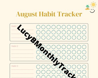 August Habit Tracker - Etsy