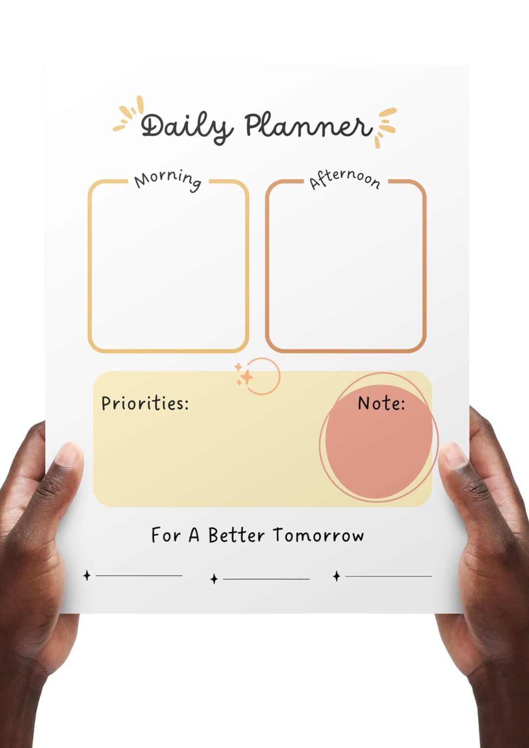 Minimalist Daily One Page Planner| Instant Printable Planner Download ...