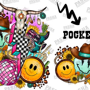 Western Png Designs, Western Smiley Face, Retro Png, Boho Skull ...