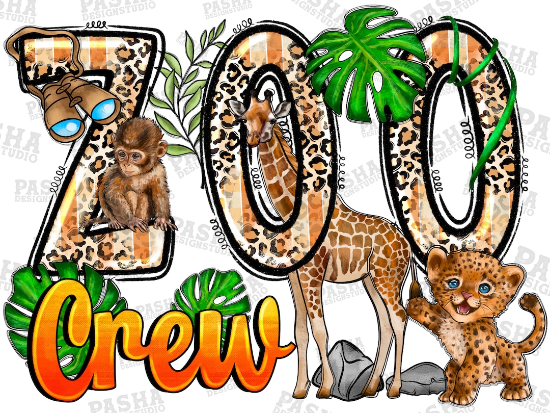 Zoo Crew PNG, Digital Download, Sublimation, Kids, Giraffe, Animal Png ...
