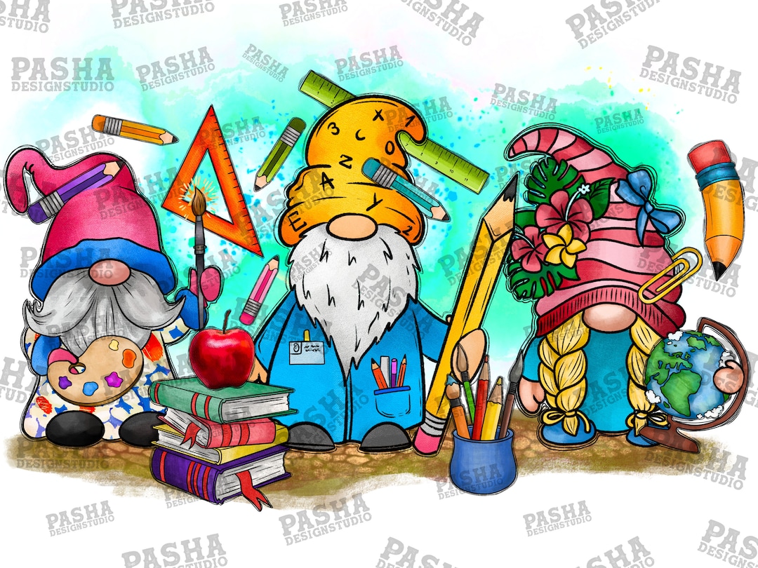 Teacher Gnomes Png, Back to School, Teacher Clipart, Transparent PNG ...