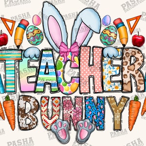 Teacher Bunny Png, Rabbit Png, Easter Teacher, Easter Png, Sublimation ...