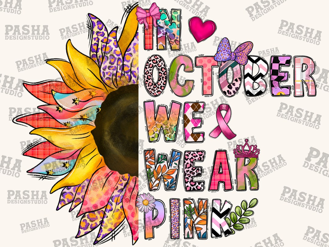 In October We Wear Pink Png,pink Ribbon Png,gemstone Turquoise,leopard ...