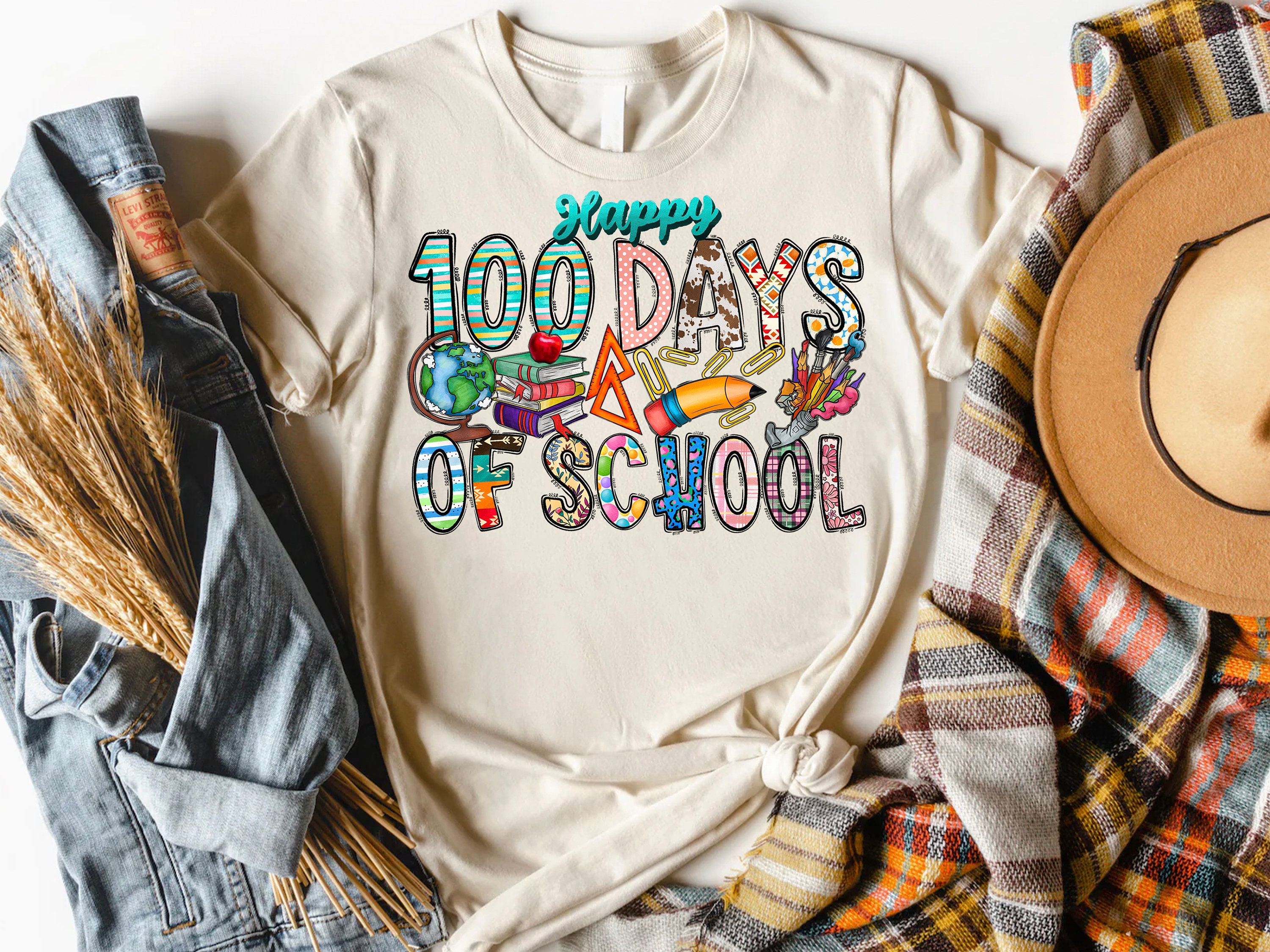 Happy 100 Day of School Png Teacher Png Western 100 Days - Etsy