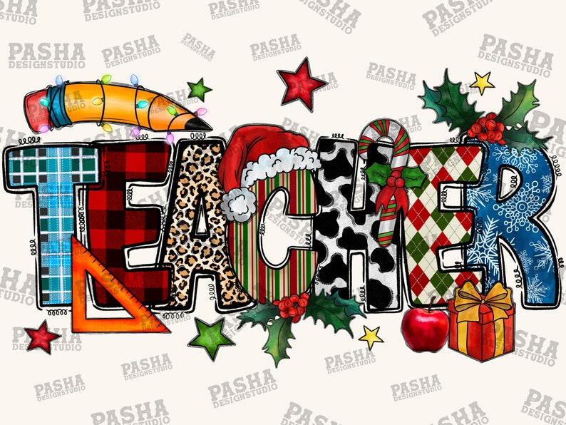 Teacher Png Merry Christmas School Png Teacher Christmas - Etsy