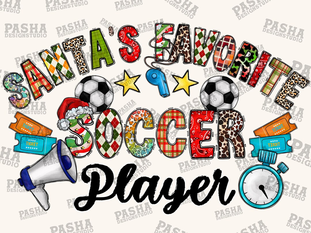 Santa's Favorite Soccer Player Png, Christmas Sublimation Designs ...