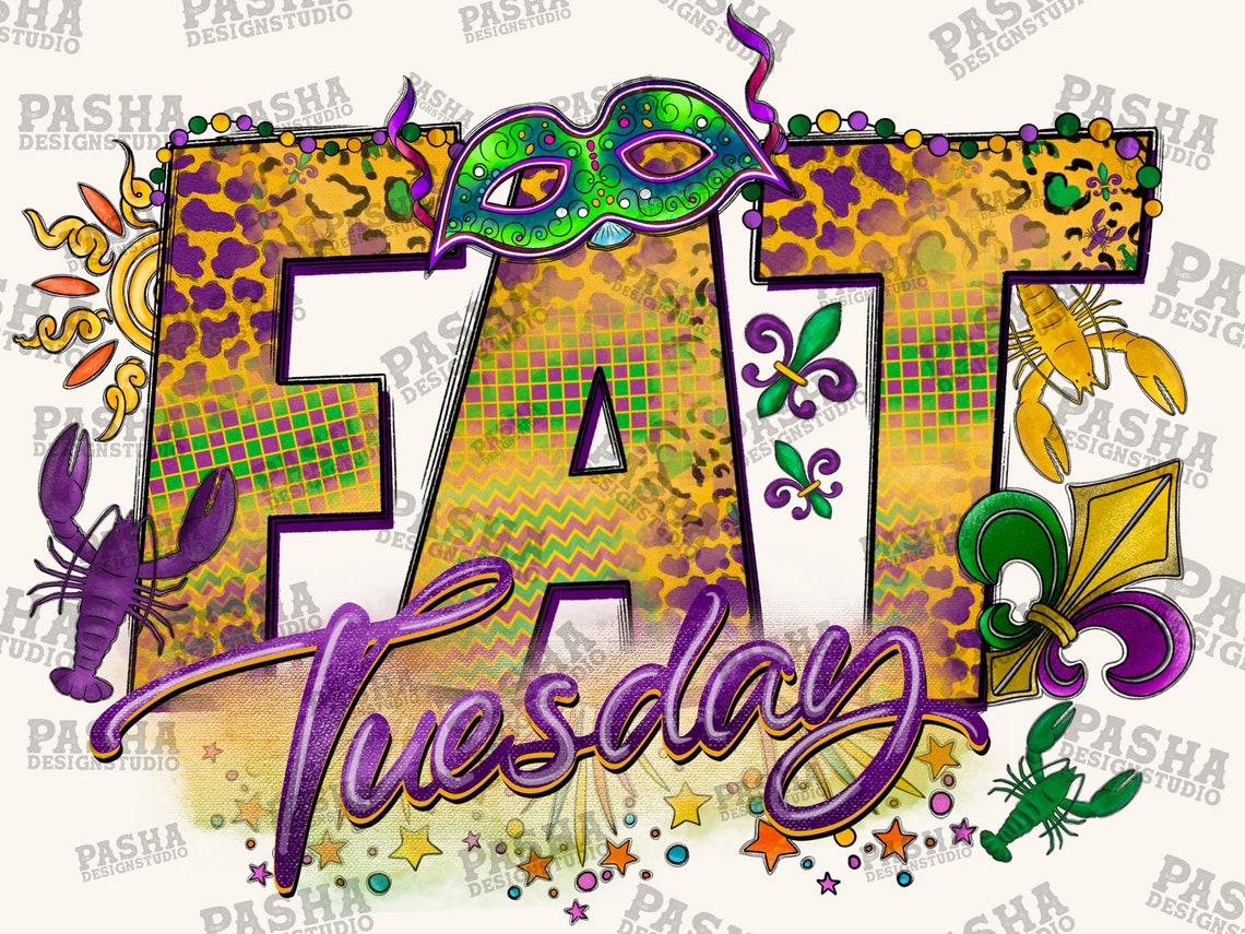 Fat Tuesday Png Sublimation Design Download Mardi Gras Png - Etsy