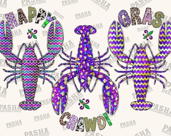 Crawfish Season Png Sublimation Design Download Happy Mardi - Etsy