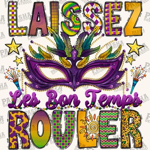 Laissez Les Bon Temps Rouler Png, Mardi Gras Mask, Sublimation Design ...