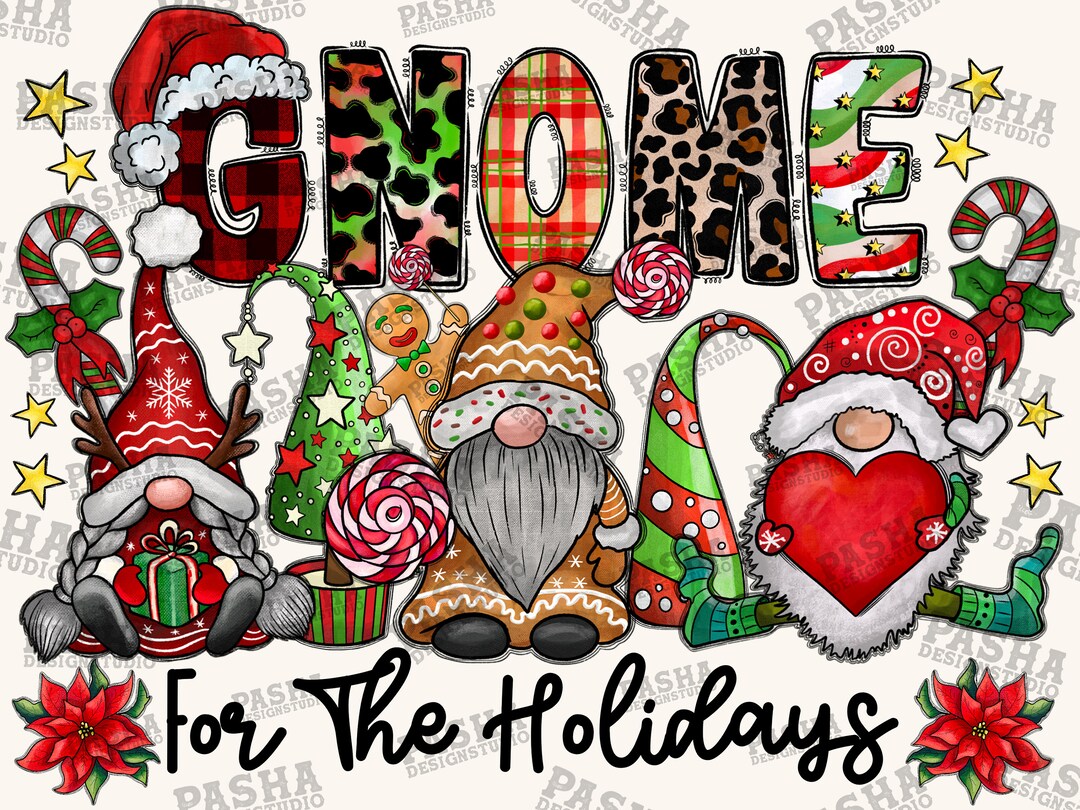 Gnome for the Holidays Png, Merry Christmas Png, Holidays, Gnomes ...