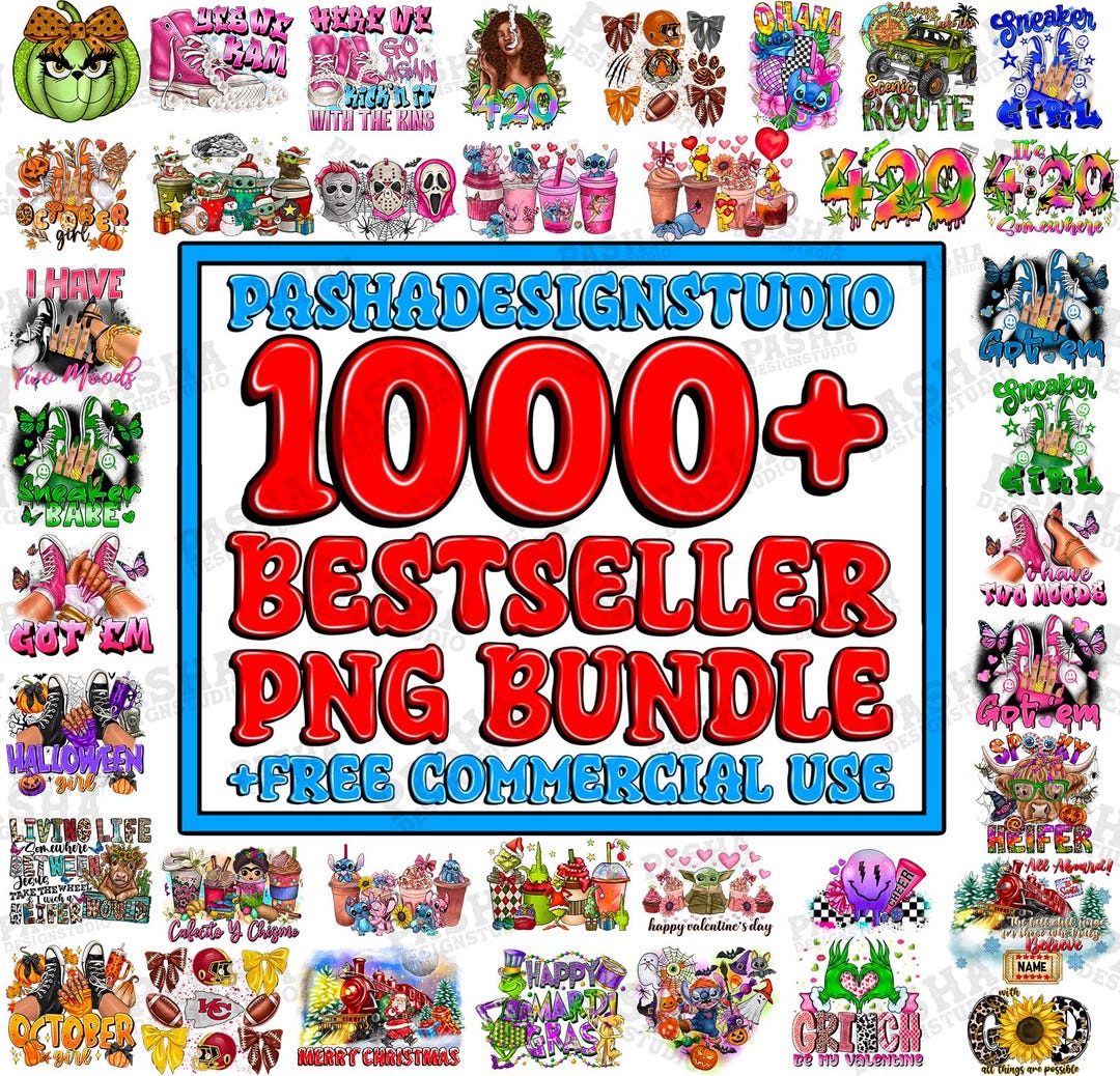 1000+ MEGA Png Bundle Cricut Cut Files PNG Bundle Sublimation T Shirt ...