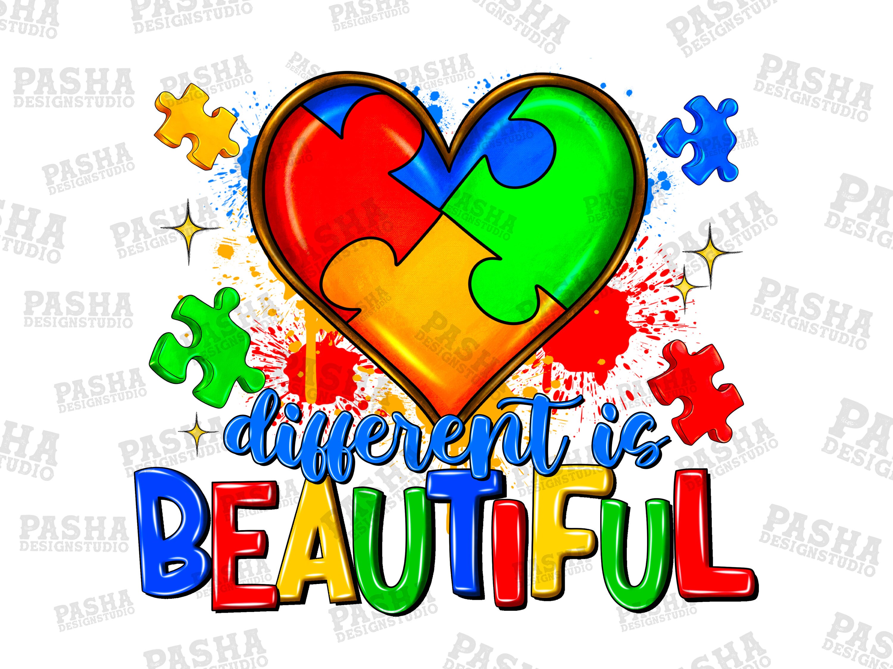 Different is Beautiful Autism Png Sublimation Design Download, Autism ...