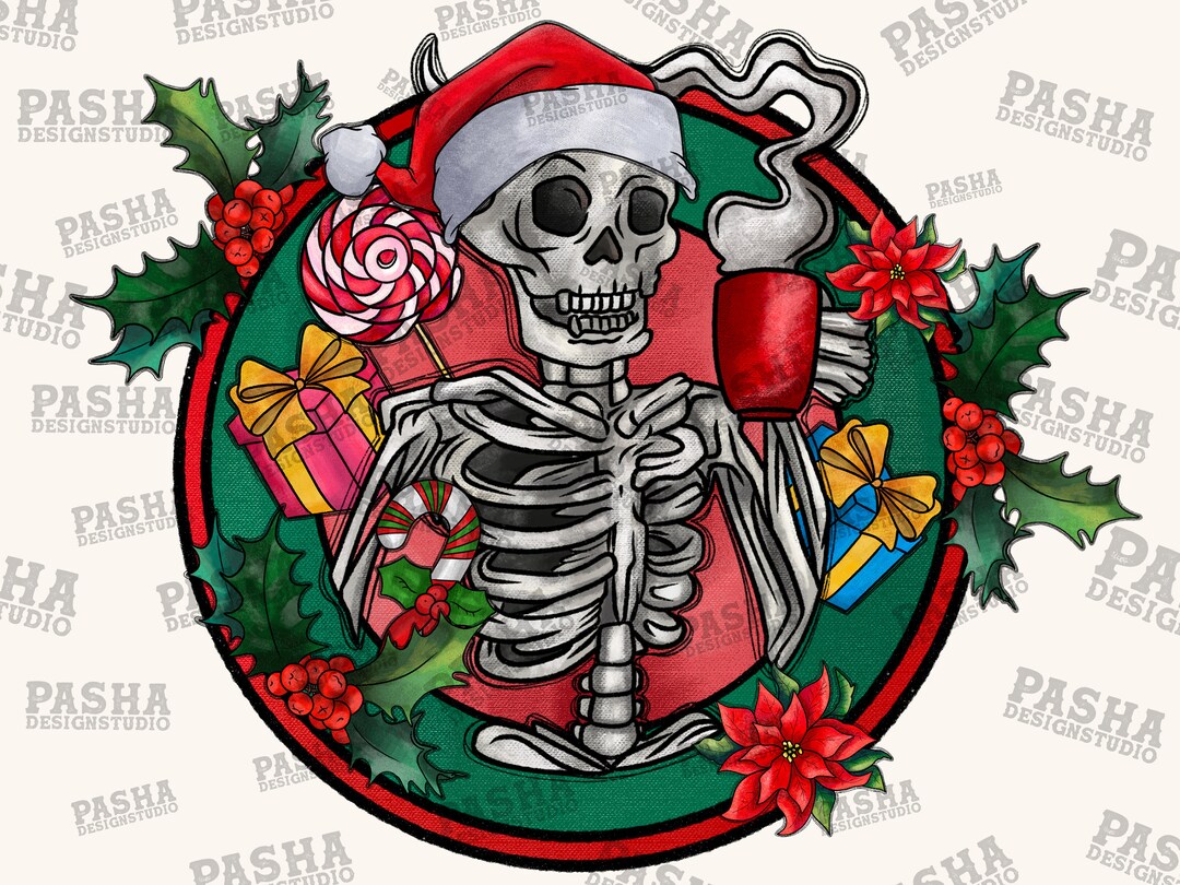 Christmas Skeleton Png, Christmas Png Sublimation Design, Merry ...
