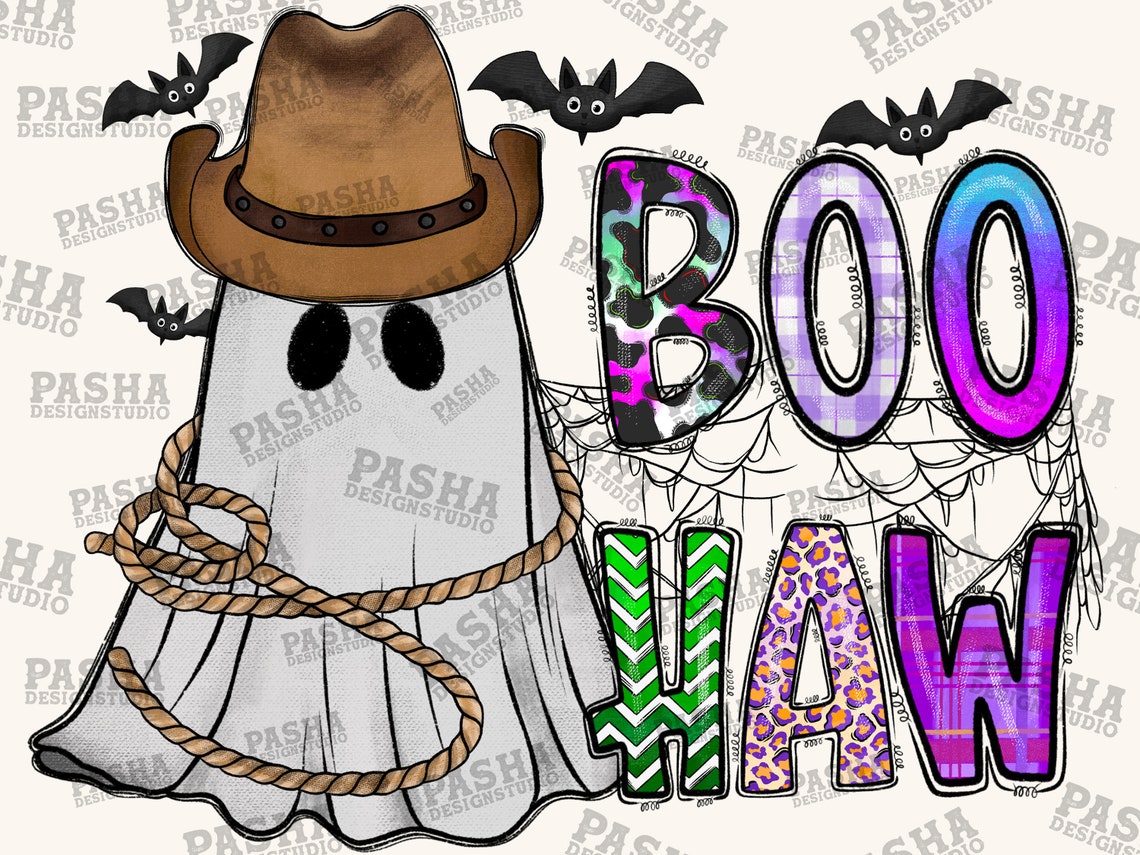 Boo Haw PNG Halloween PNG Western Halloween PNG Retro - Etsy