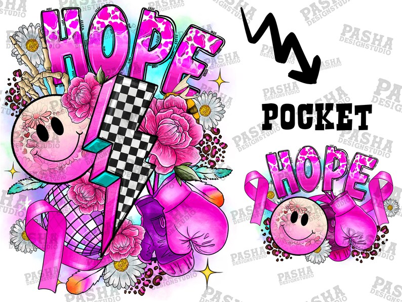 Hope Smiley Face Png Sublimation Design, Breast Cancer Png, Cancer ...