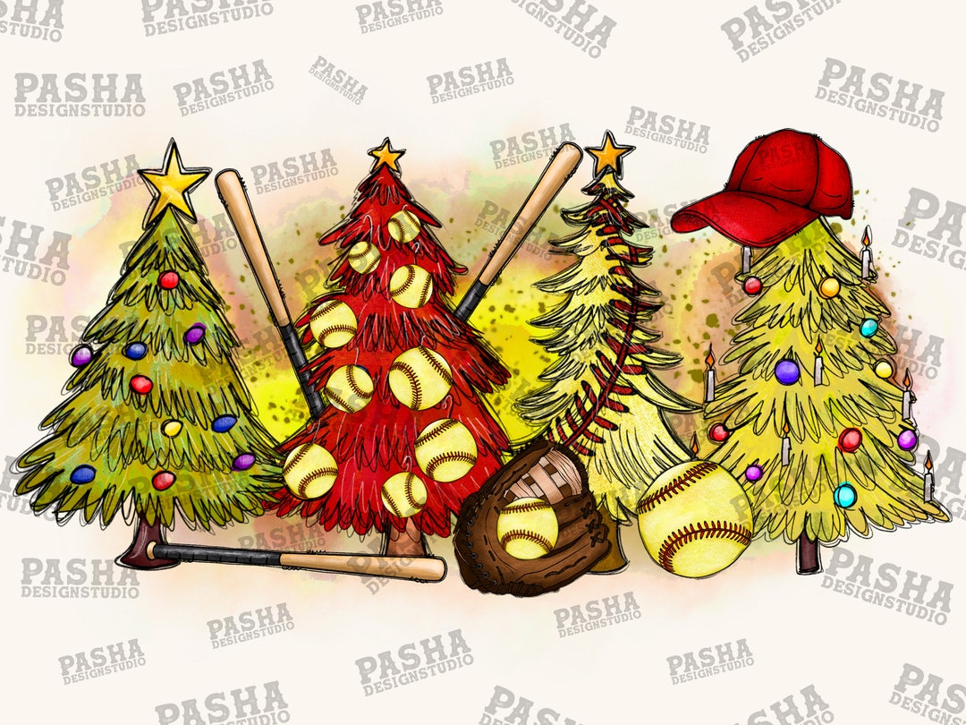 Christmas Trees Png, Softball Christmas Trees, Softball Png, Softball ...