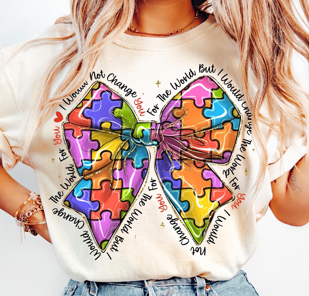 Autism Bow, Autism Png, Autism Awareness Png, Coquette Bow Png, Autism ...