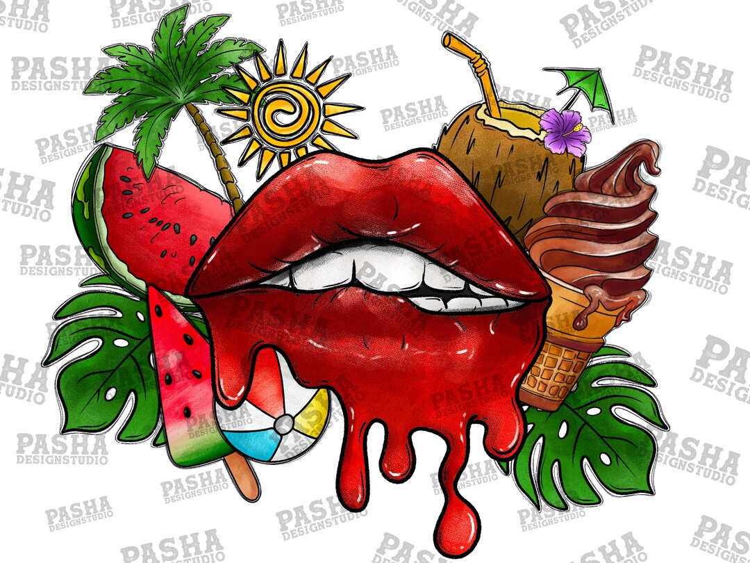 Summer Watermelon Lips PNG, Sublimation Designs, Watermelon Lips PNG ...