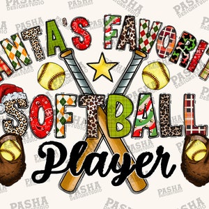 Santa's Favorite Softball Player Png, Christmas Sublimation Designs ...
