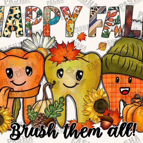 Happy Fall Y'all Png Pumpkin Teeth Png Fall Png Leopard - Etsy