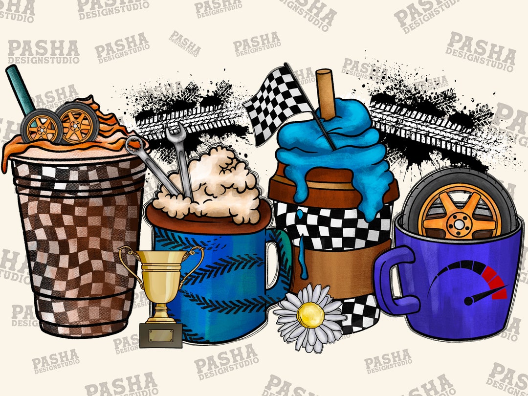Racing Coffee Drink Png, Racing Sublimation Designs, Race Latte Png ...