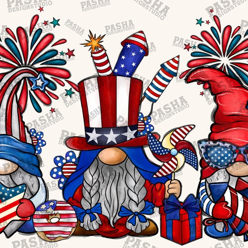 Gnome 4th of July PNG Clipart Bundle Instant Download - Etsy