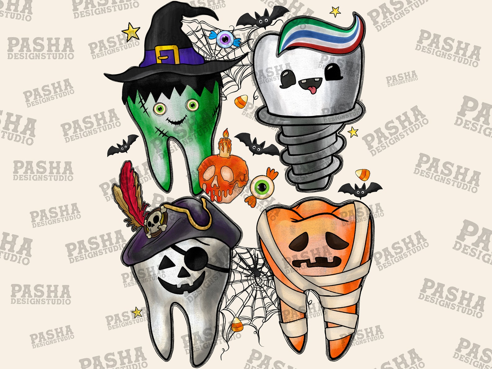 Halloween Tooth Pngspooky Pnghalloween Dental - Etsy