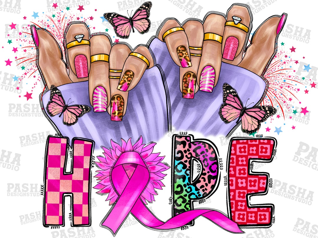 Hope Cancer Nails Png ,hope Breast Cancer Awareness Png, Nail Artists ...
