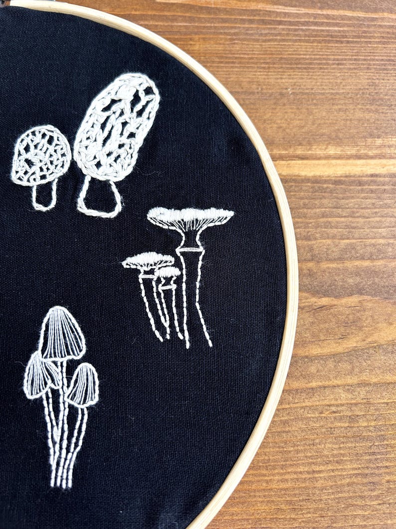 Hand Drawn PDF Embroidery Pattern | Mushroom Motif Set | Perfect for ...