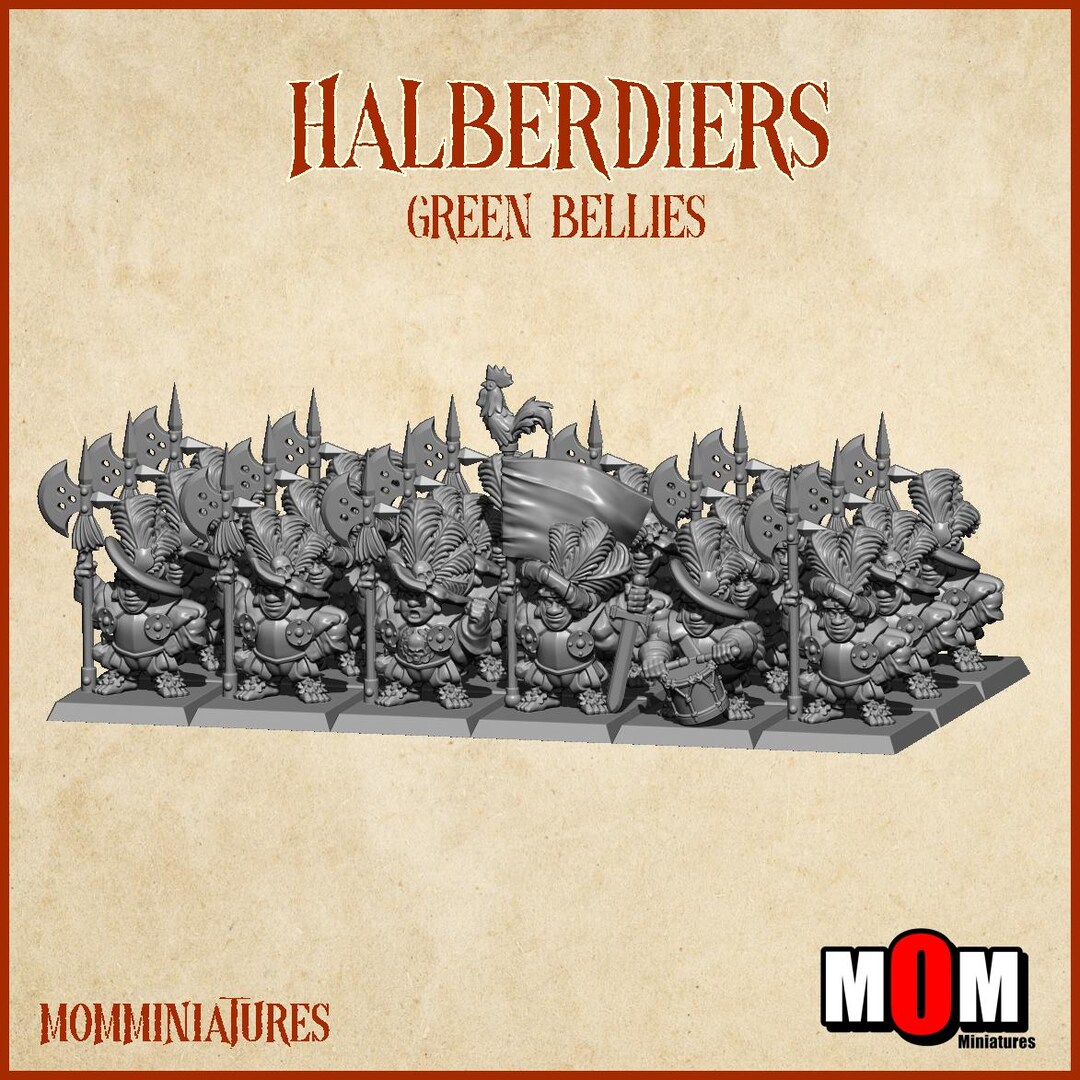 Halfling Halberdiers - 28mm & 32mm Scales - Etsy