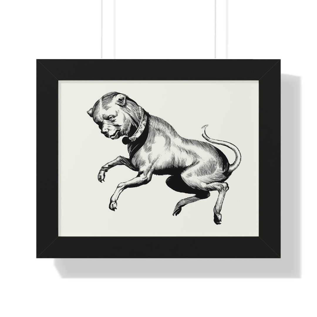 Vintage Dog Woodcut Print - Etsy