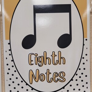 Rainbow Music Classroom Printable Posters - Notes, Rests, and Parts of ...