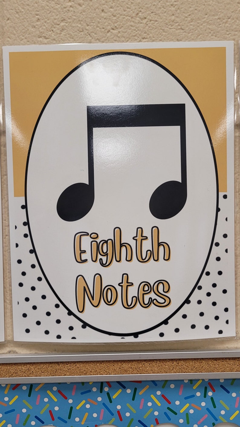 Rainbow Music Classroom Printable Posters - Notes, Rests, and Parts of ...