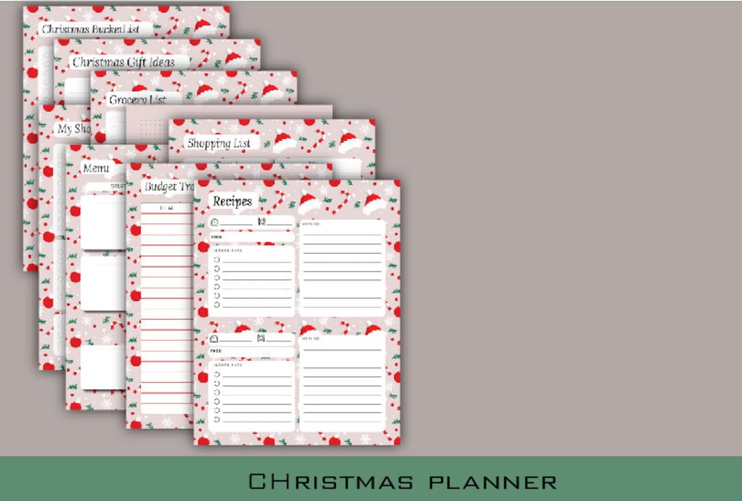 Printable Christmas Planner Holiday Planner Bundle Downloadable ...