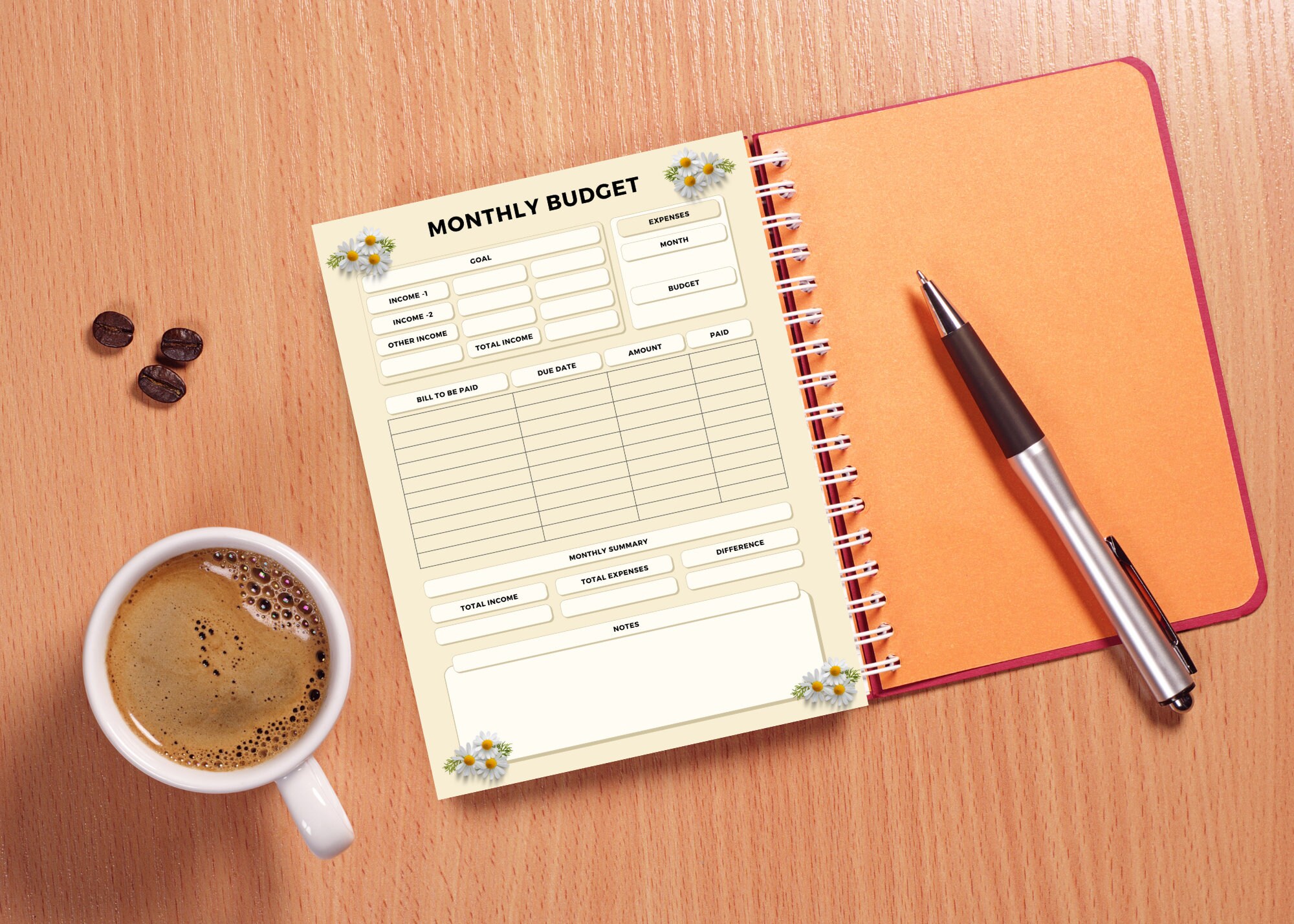 Monthly Budget Planner, Budget Planner, Printable Planner, Downloadable ...