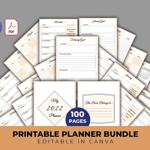 Elegant Minimalist Printable Planner Ultimate Downloadable - Etsy