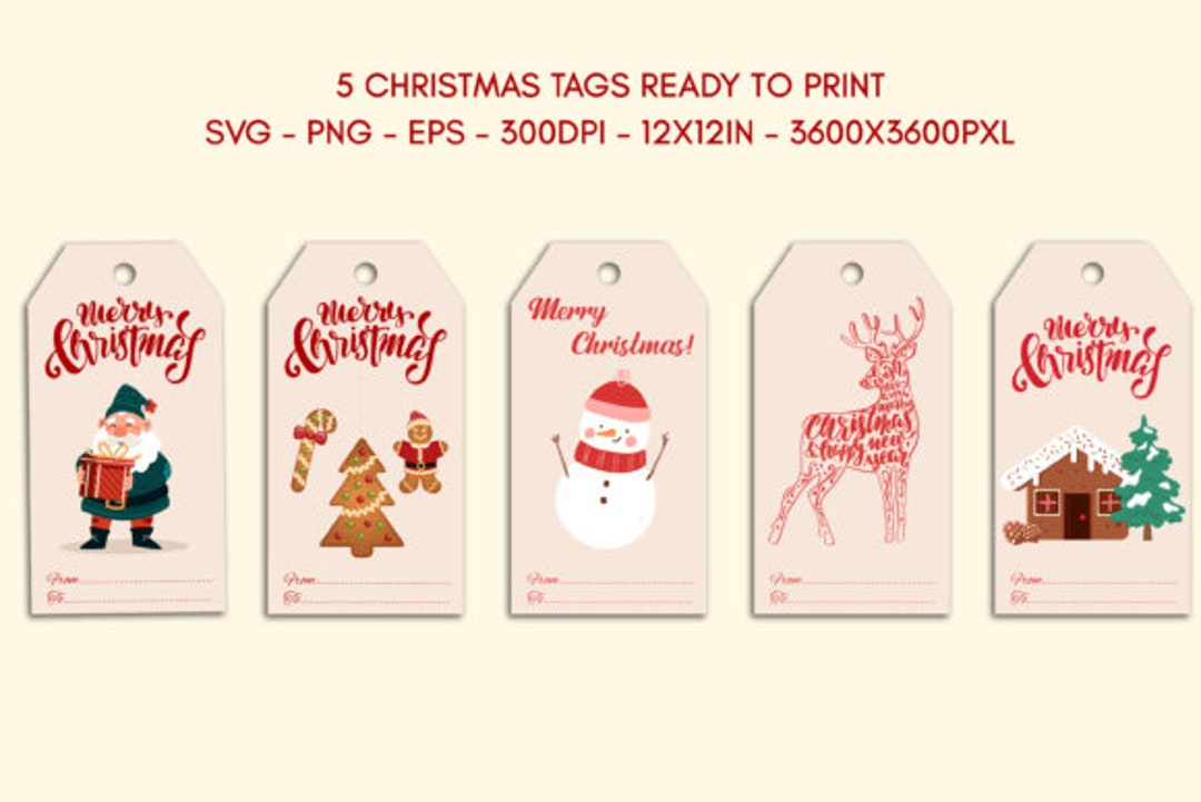 Christmas Gift Tags Printable Gift Tags Instant Download Gift Tag ...