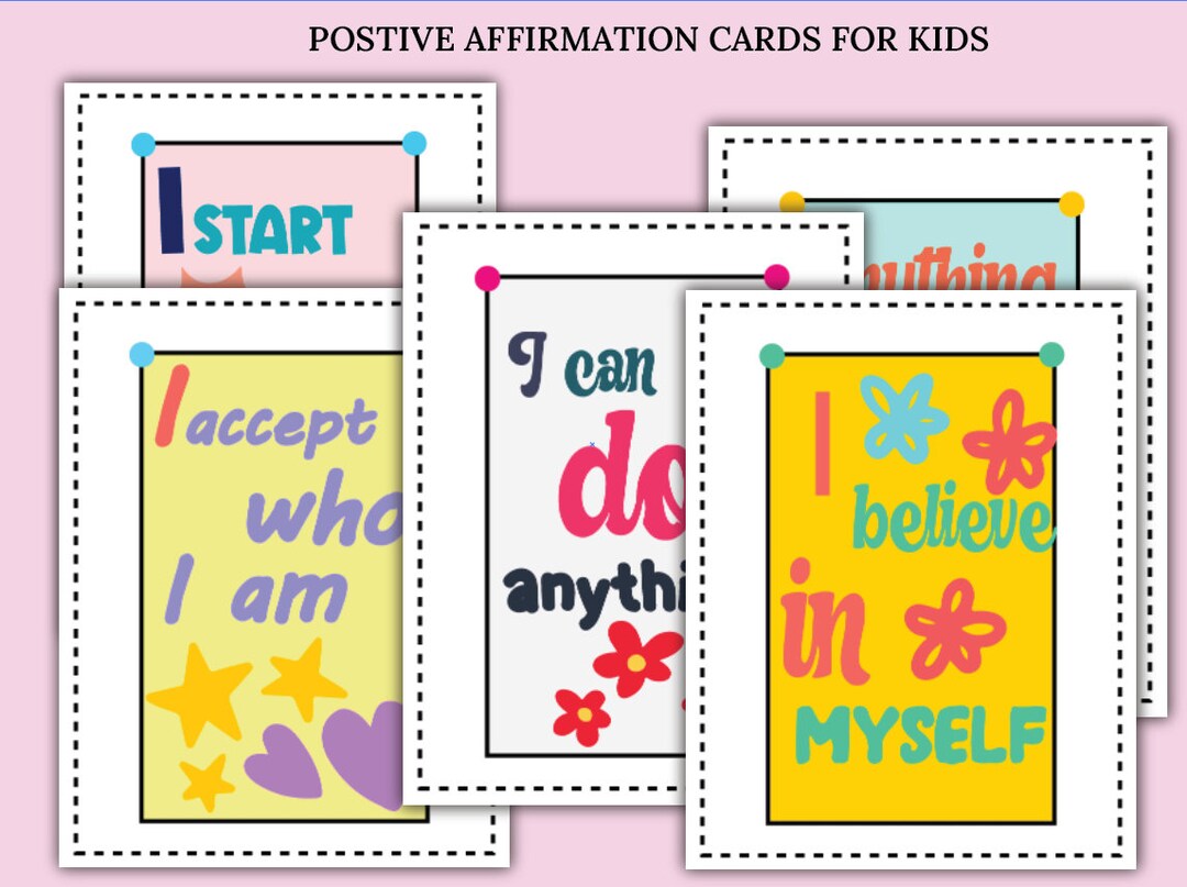 Positive Affirmation Cards for Kids Words of Affirmation Printable ...