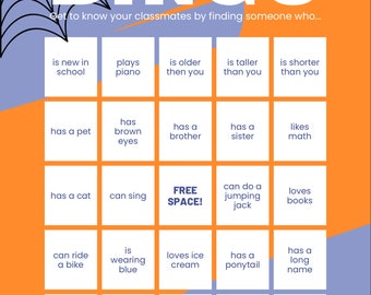 First Day of School Activity - Classroom Bingo Printout - Etsy