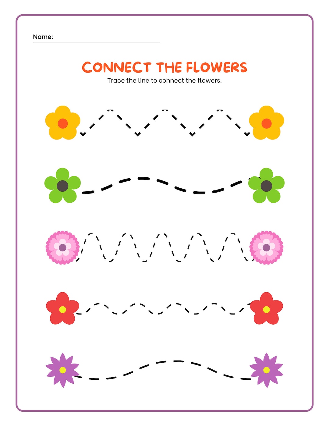 Flower Line Tracing - Etsy