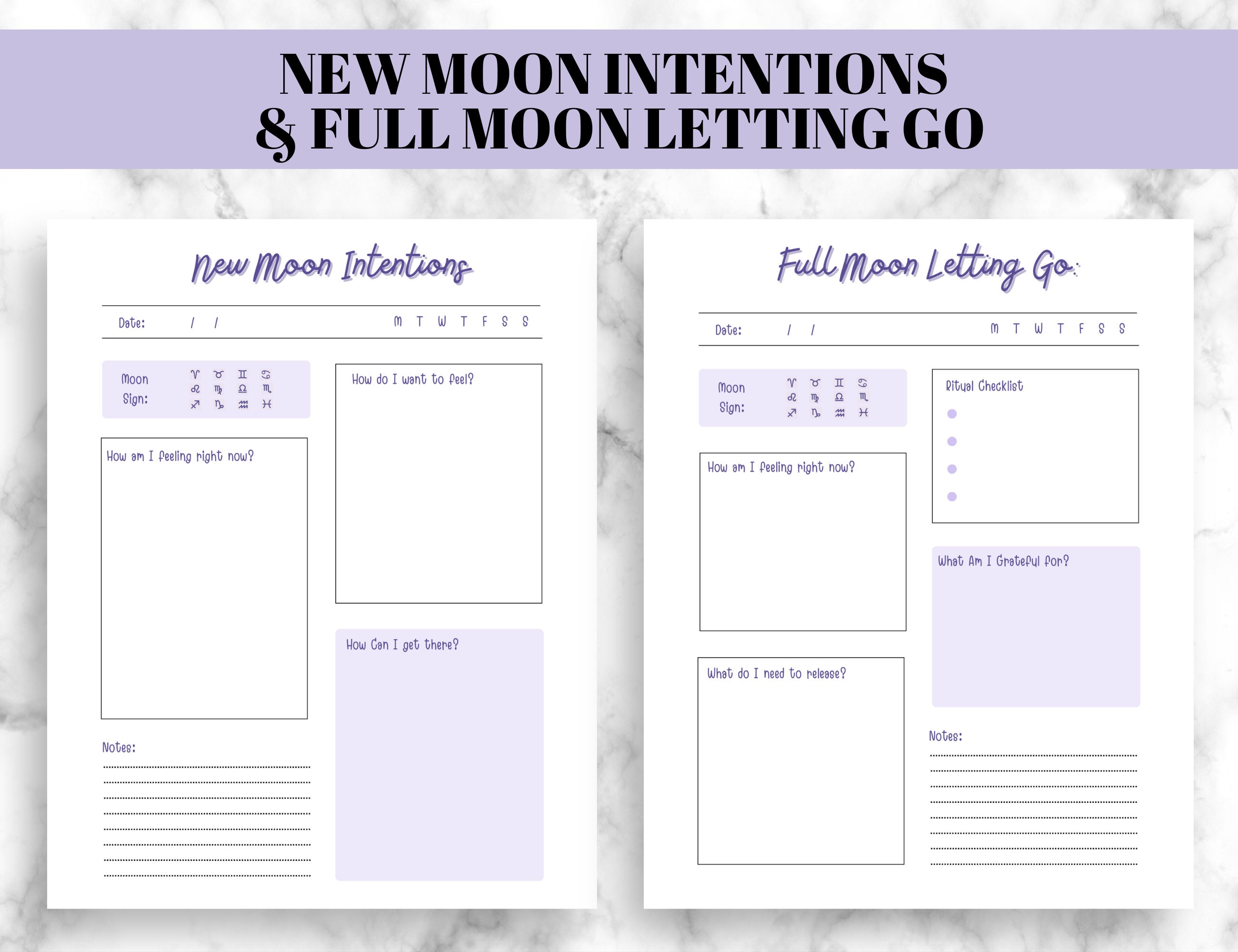 Printable Moon Journal Digital Moon Planner Moon Phase - Etsy UK