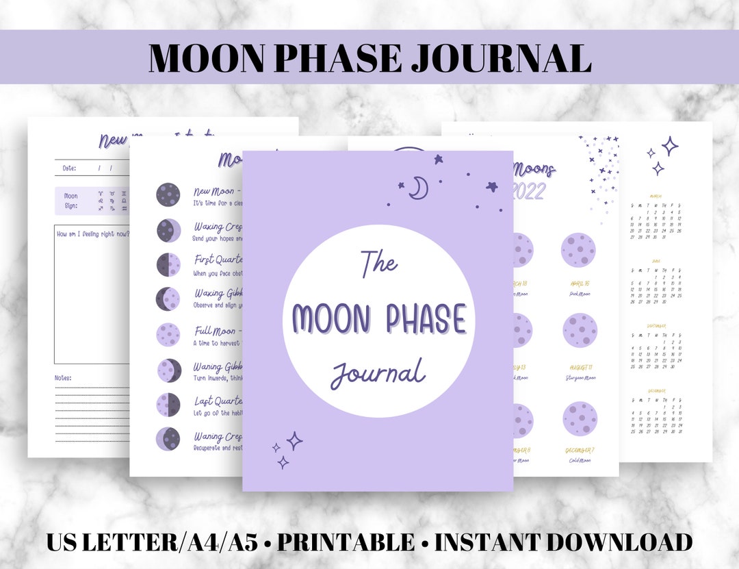 Printable Moon Journal Digital Moon Planner Moon Phase - Etsy UK