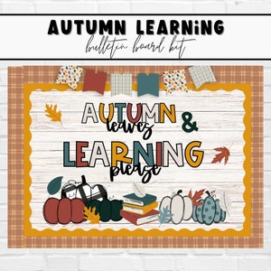 Autumn Fall Bulletin Board Kit. Fall Bulletin Board | Boho Pumpkin ...