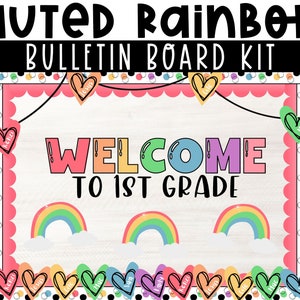 Rainbow Bulletin Board Kit Back to School | Editable Bulletin Board ...
