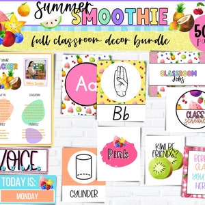 Bright Summer Fruit Editable CLASSROOM DECOR Bundle | Elementary Class ...