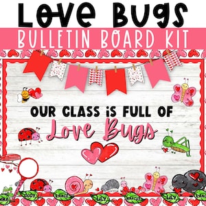 Love Bugs Valentine Theme Bulletin Board Kit. Editable Valentines ...