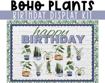 Retro Classroom Birthday Display Rustic Boho Classroom Decor Modern ...