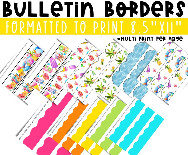 Bright Summer Pool Party Editable Bulletin Board Kit - Etsy