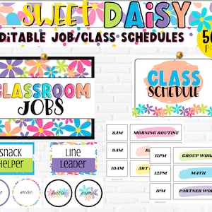 Bright Daisy Editable CLASSROOM DECOR Bundle | Elementary Classroom ...
