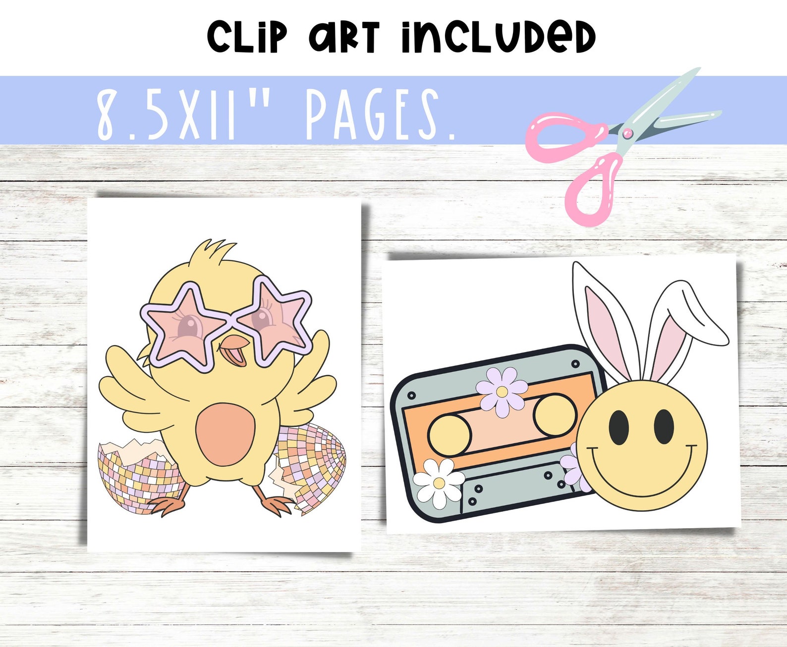 Groovy Easter Bunny Spring Bulletin Kit. Retro Easter Bulletin Kit ...